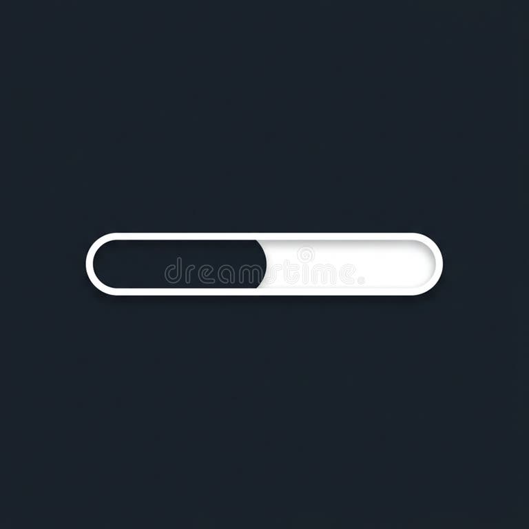 A Sleek, Digital Progress Bar with a Rounded Rectangle Shape is Displayed on a Dark Stock ...