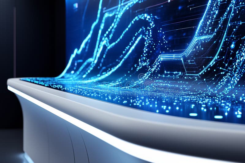 A Sleek Digital Screen Presents Intricate Data Visualizations in a High ...