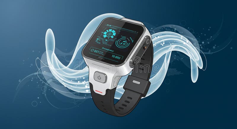 A Sleek, Digital Smartwatch with a Rectangular Touch Screen Display ...