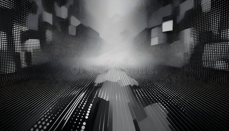 Sleek Digital Technology Background with Seamless Gray Dots and Pixel ...