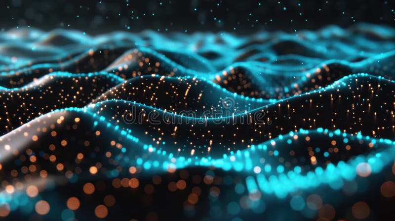 A Sleek Digital Wave Design Filled with Bright Blue Particles, Perfect ...