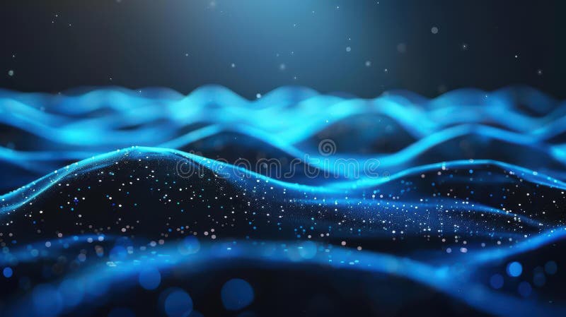 A Sleek Digital Wave Design Filled with Bright Blue Particles, Perfect ...