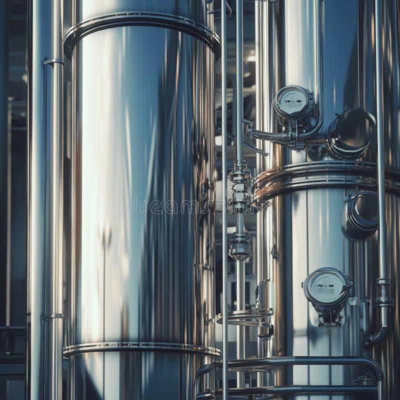 Sleek Distillation Tower for Fuel Refining Processes Stock Illustration ...