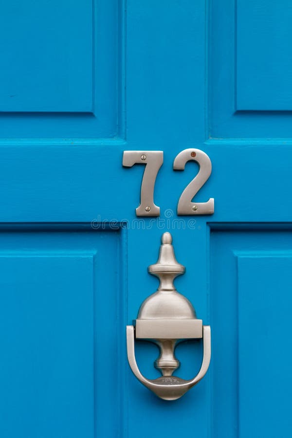 House Number 72 on a Blue Wooden Front Door Stock Photo - Image of ...