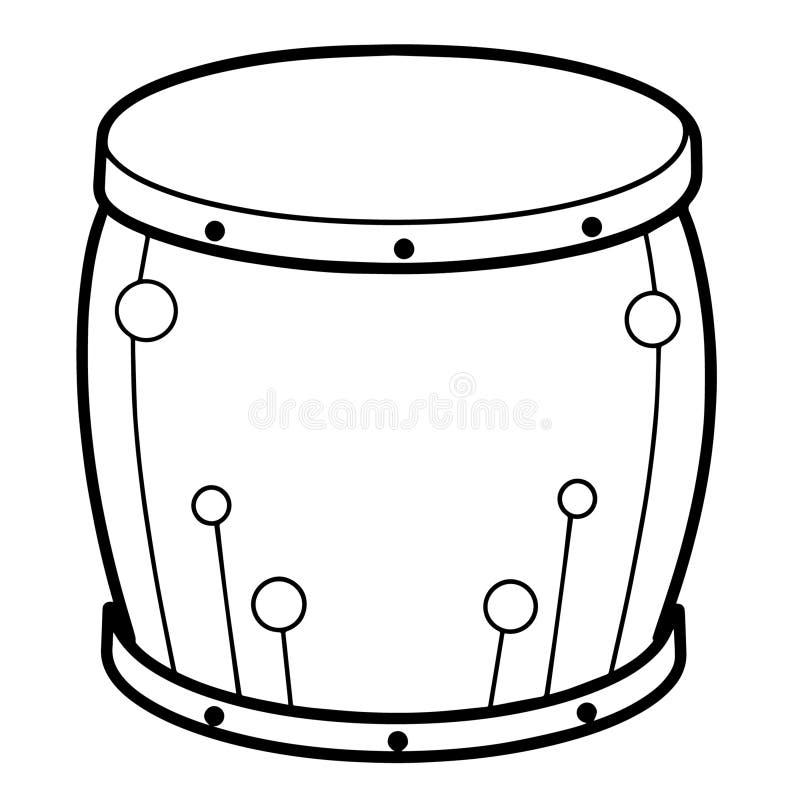 Sleek Drum Outline Icon in Vector Format for Music-themed Designs Stock Vector - Illustration of ...