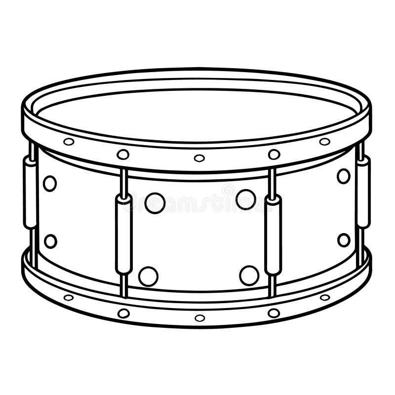 Sleek Drum Outline Icon in Vector Format for Music-themed Designs Stock ...