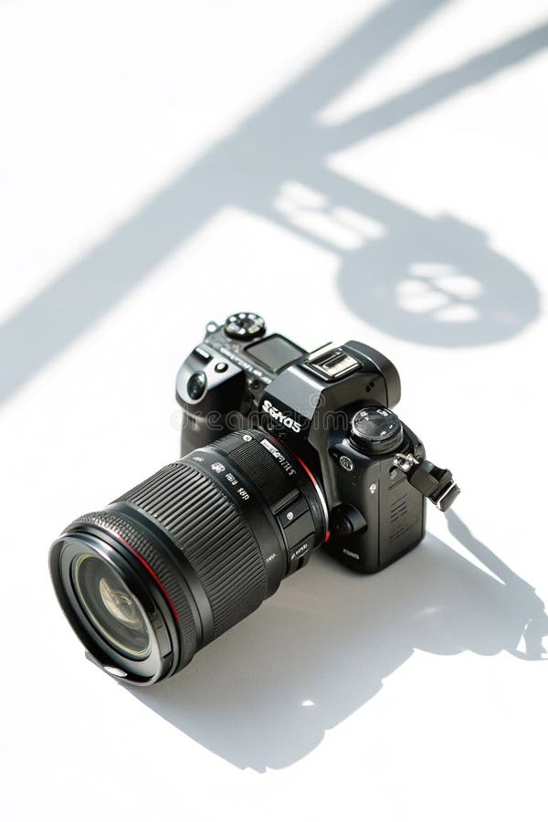 DSLR Camera Shadow on White Background Stock Illustration ...