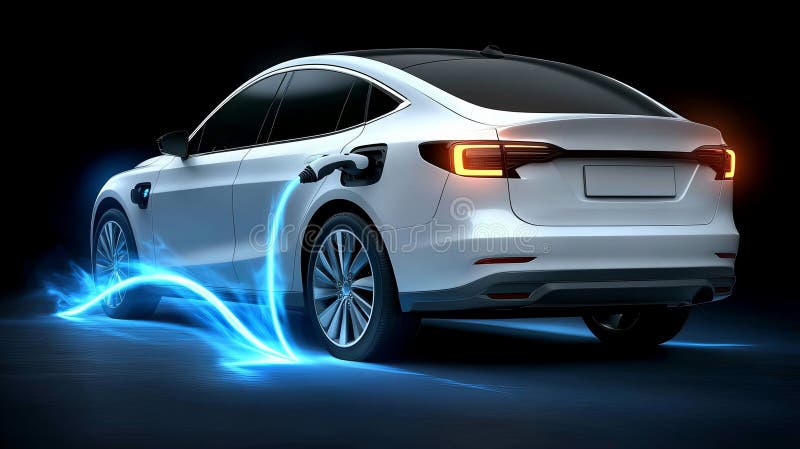 Sleek Electric Car Charging with Dynamic Energy Flow in Futuristic ...