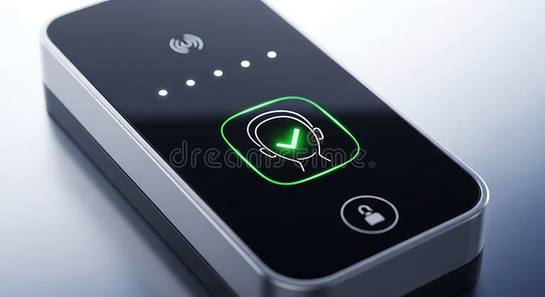 A Sleek Electronic Access Control Panel with a Black Surface and ...