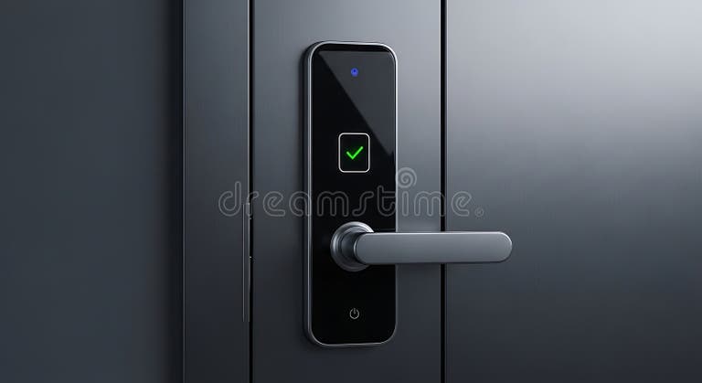Sleek Electronic Door Lock with a Black Touch-sensitive Interface and ...