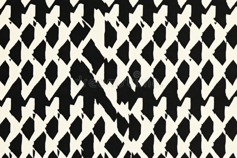 A Sleek and Elegant Houndstooth Pattern in Black and White, with Bold, Sharp Lines Creating a ...