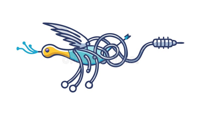 Elegant Mechanical Flying Creature with a Sleek Design Vector, Vector ...