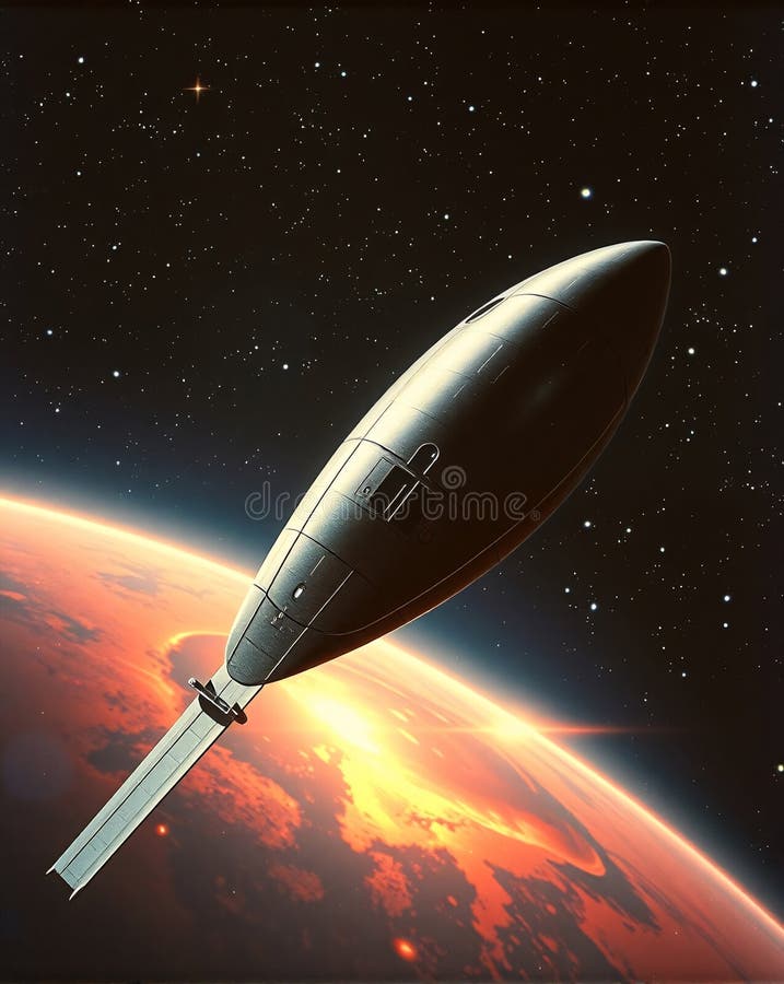 A Sleek, Elongated Spacecraft with a Pointed Nose and a Solar Panel ...