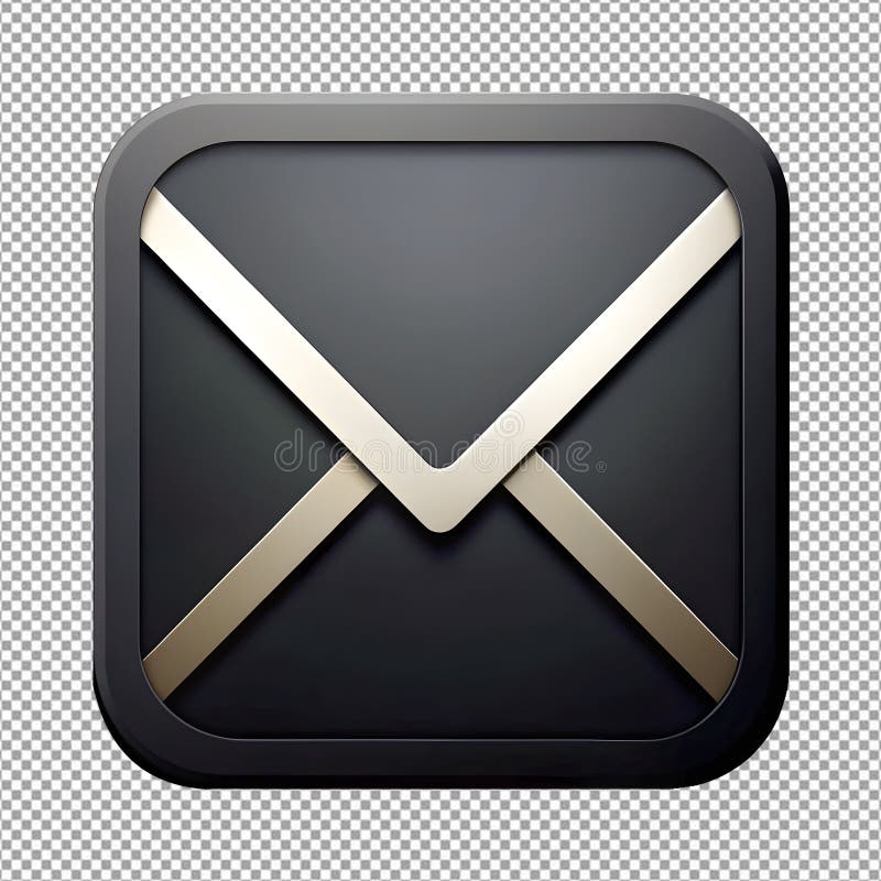 A Sleek Email Icon Isolated on Transparent Background Stock Photo ...
