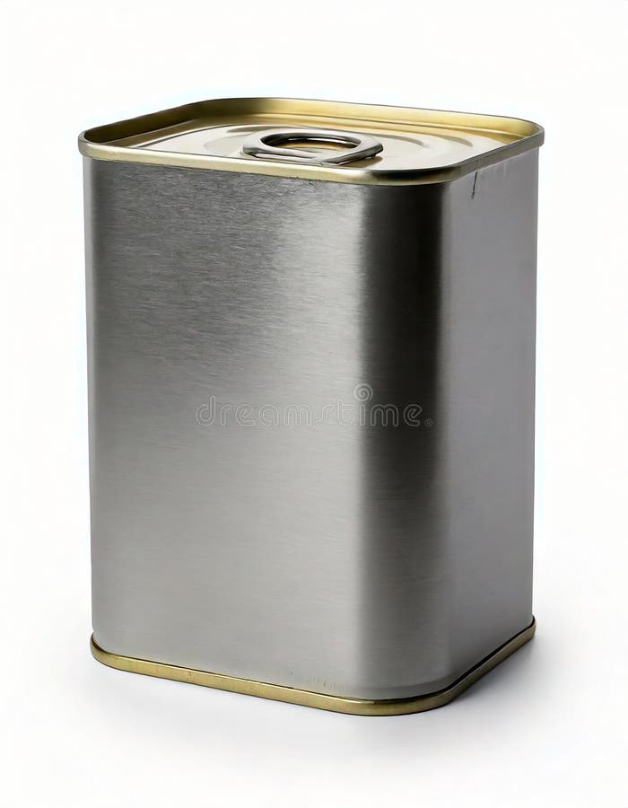 A Sleek, Empty Metal Canister with a Lid, Ideal for Storage or ...