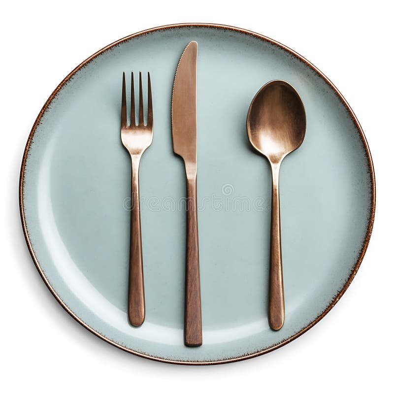 Sleek Empty Plate Surrounded by Silverware for Modern Table Setting ...