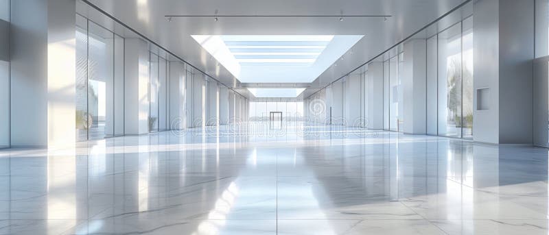 Sleek, Empty Showroom with Clean Lines and Glossy Surfaces. Stock ...