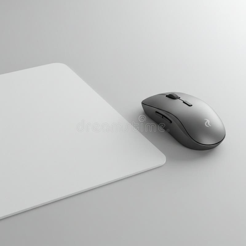 A Sleek, Ergonomic Wireless Mouse in Matte Gray Rests beside a Smooth ...