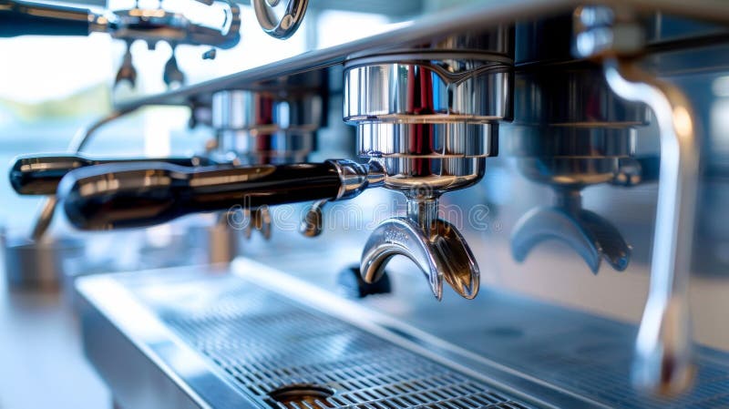 Sleek Espresso Machine in a Modern Office Setting. Concept of Workplace ...