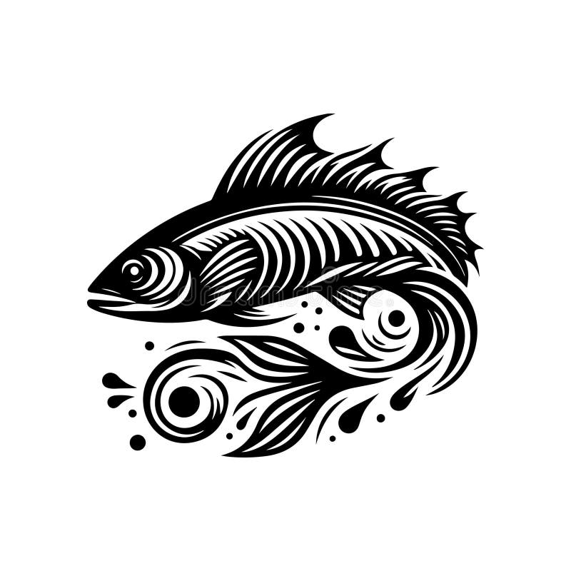 Sleek Fish Silhouette Vector Design Stock Illustration - Illustration ...
