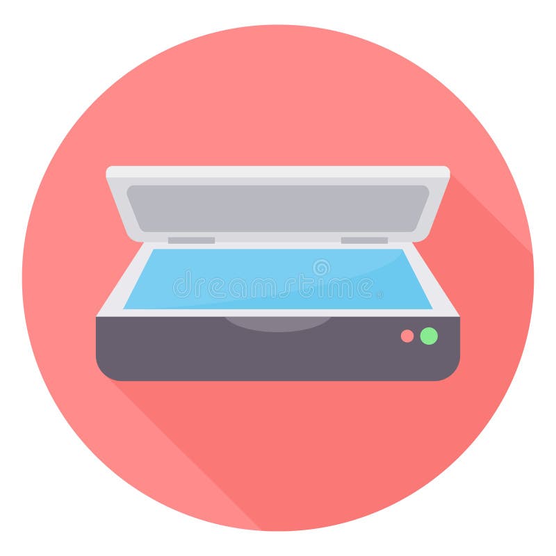 Sleek Flat Design Scanner Icon for Office and Technology Projects Stock ...
