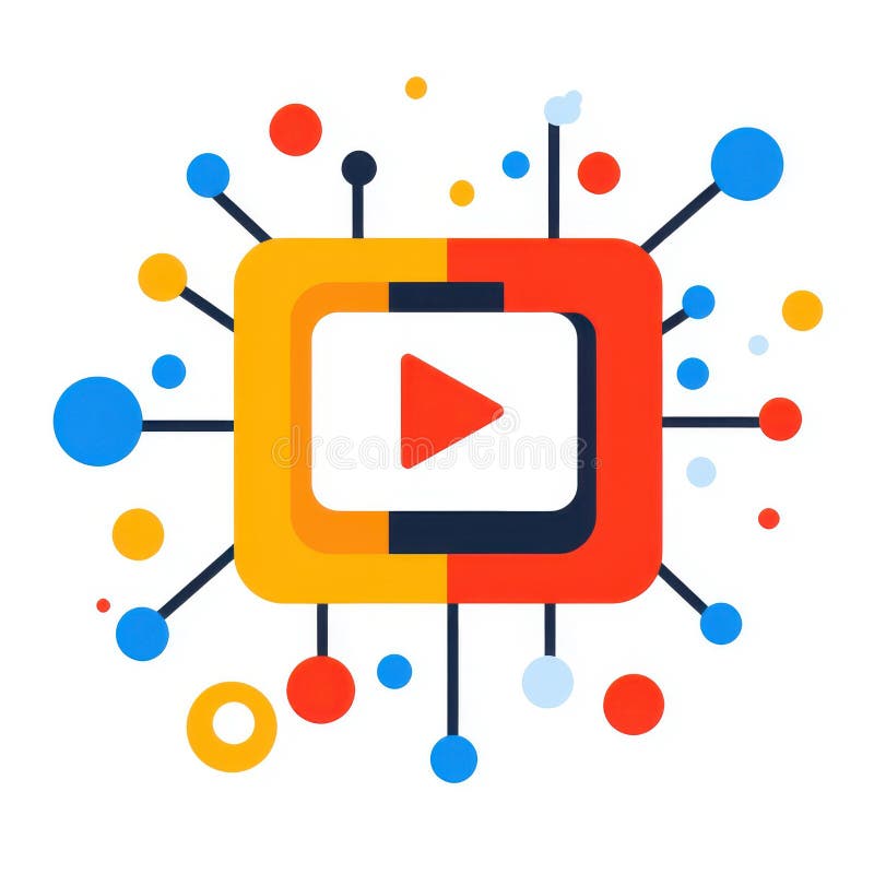 A Sleek Flat Icon, Merging a Play Button with a Neural Network ...