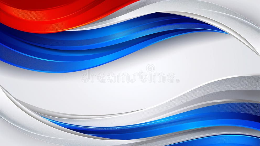 Sleek Flowing Waves in Red, Blue, and White Create a Dynamic and Modern ...