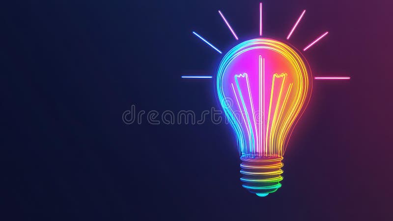 A Sleek Fluorescent Light Line Icon, Designed in a Modern Cartoon Style ...