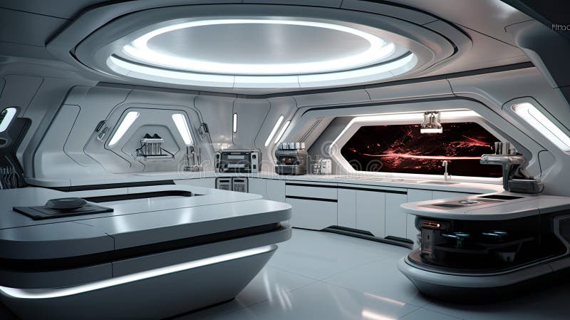 Sleek future interior stock illustration. Illustration of high - 321168426