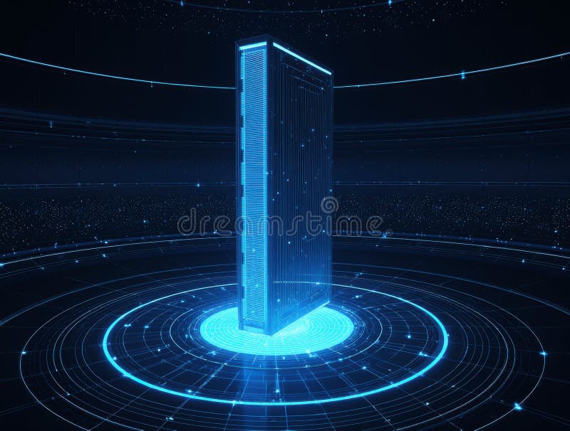 Sleek Futuristic AI Supercomputer Stock Illustration - Illustration of bigdata, innovation ...