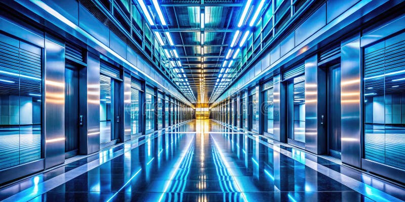 A Sleek Futuristic Central Corridor a Stunning Architectural ...