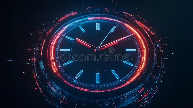 Futuristic Tech Clock: Modern Minimalist Digital Timepiece Design ...