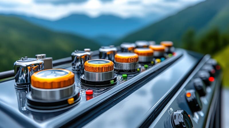 Control Panel with High-Tech Knobs Stock Illustration - Illustration of ...