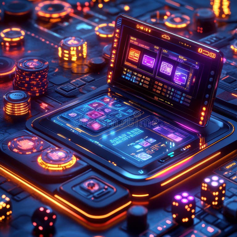 A Sleek, Futuristic Control Panel Showcases Interactive Buttons and a ...