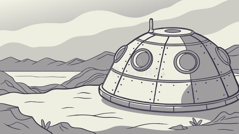 Sleek Futuristic Dome Structure on a Minimalist Plain, Vector Design ...