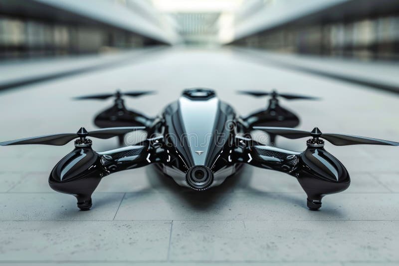 Sleek Futuristic Drone Design in 3D Rendering. Generative Ai Stock ...