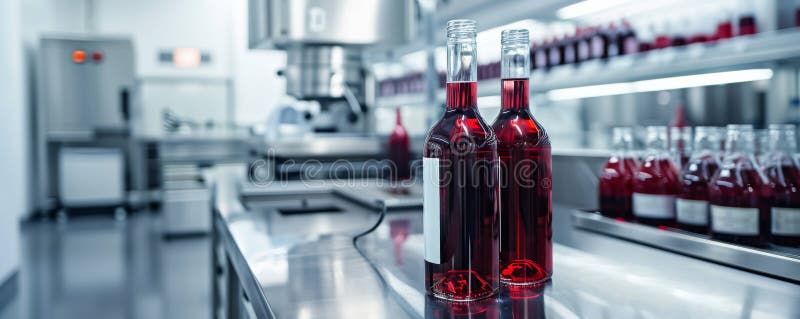 Sleek Futuristic Laboratory with Quality Control Equipment and Red ...