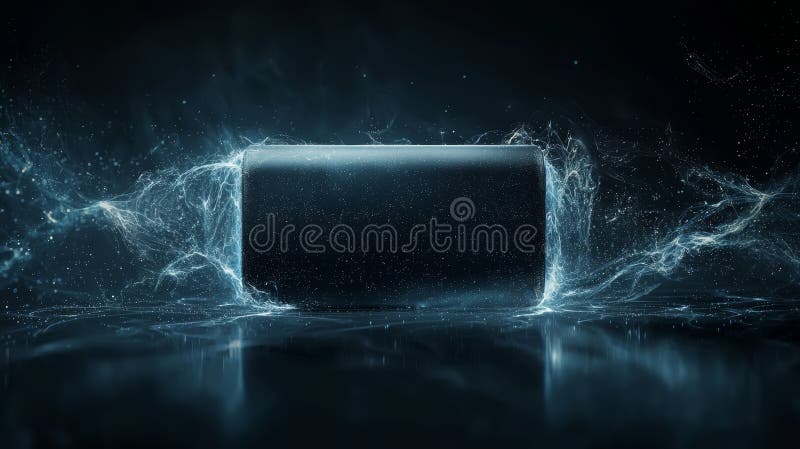 A Sleek, Futuristic Object Surrounded by Vibrant Splashes of Water ... A Sleek, Futuristic Object Surrounded by Vibrant Splashes of Water ...