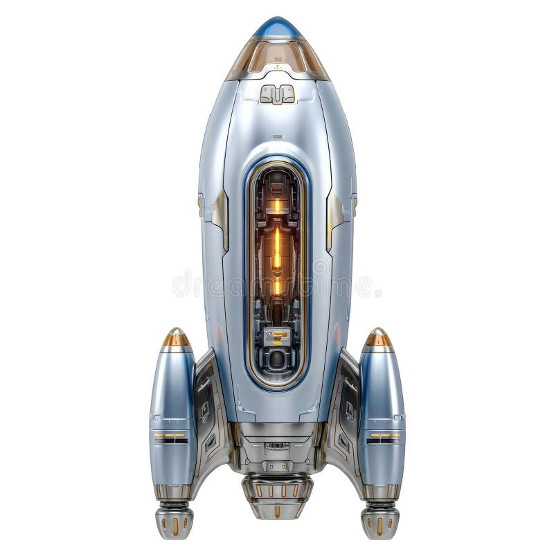 Sleek Futuristic Rocket with Advanced Technology and Glowing Elements for Space Exploration and ...