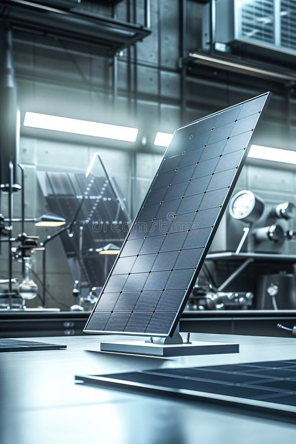 A Sleek, Futuristic Solar Panel Prototype Displayed in a High-tech Lab ...