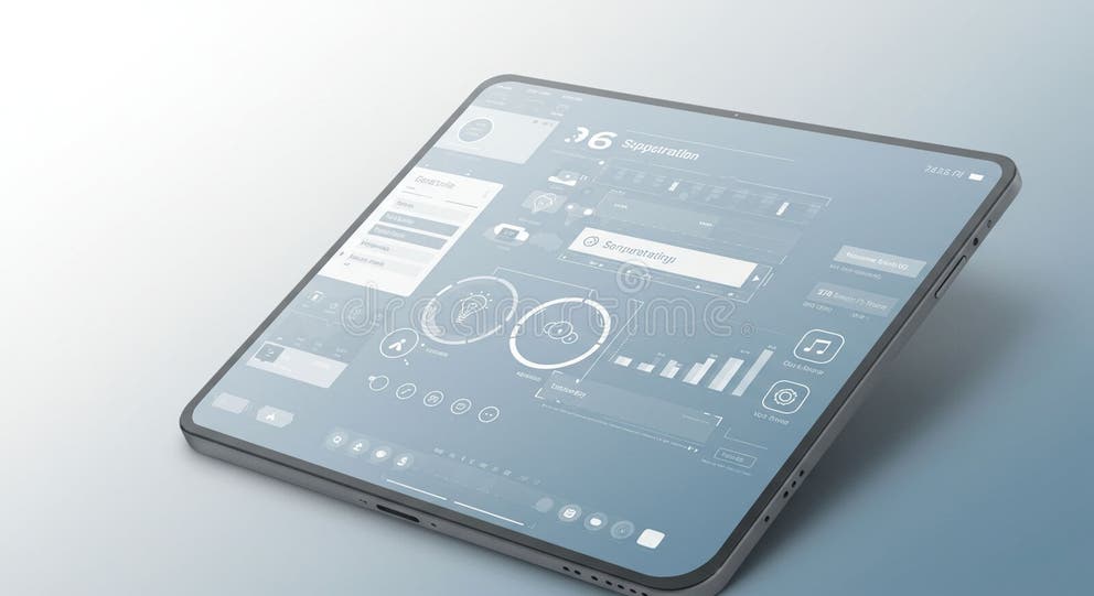 A Sleek, Futuristic Tablet Featuring a Transparent Display with ...