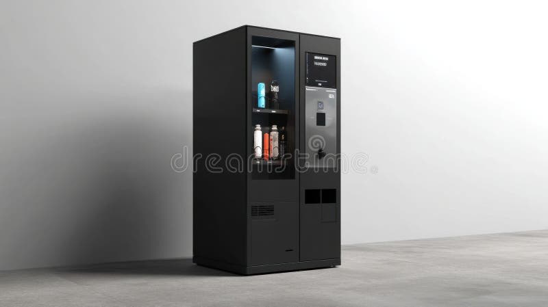 Sleek Futuristic Vending Machine with Touchless Payment Interface Stock ...