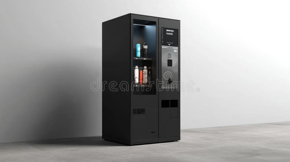 Sleek Futuristic Vending Machine with Touchless Payment Interface Stock ...