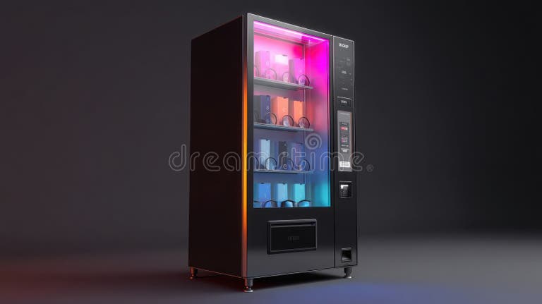 Sleek Futuristic Vending Machine with Touchless Payment Interface Stock ...