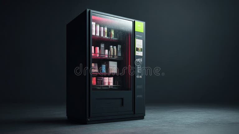 Sleek Futuristic Vending Machine with Touchless Payment Interface Stock ...