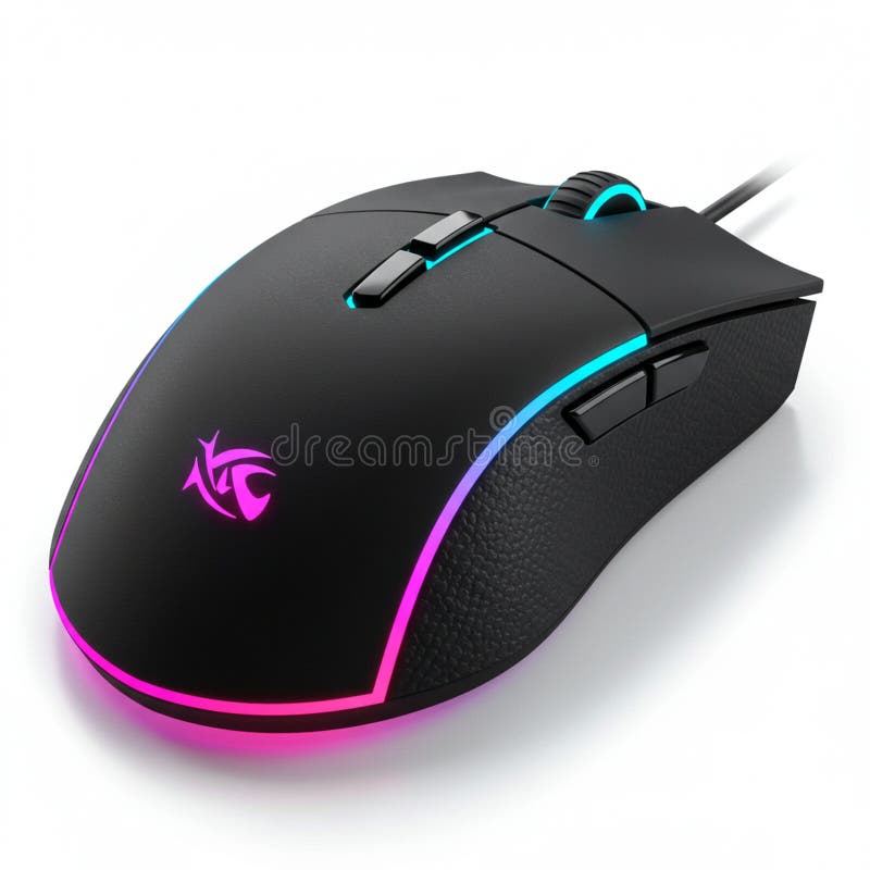 A Sleek Gaming Mouse with a Matte Black Finish and Textured Sides. it ...