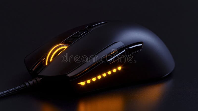 Sleek Gaming Mouse Resting on a Dark Surface Stock Image - Image of ...
