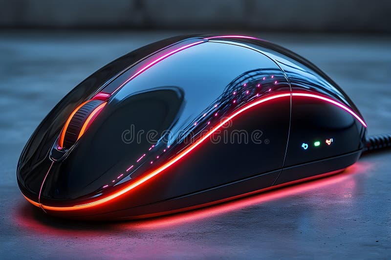 Futuristic Gaming Mouse stock illustration. Illustration of ergonomics ...