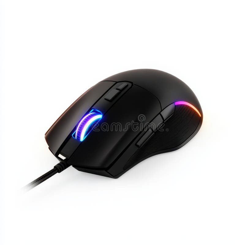Sleek Gaming Mouse with Vibrant RGB Lighting and Ergonomic Design Stock ...