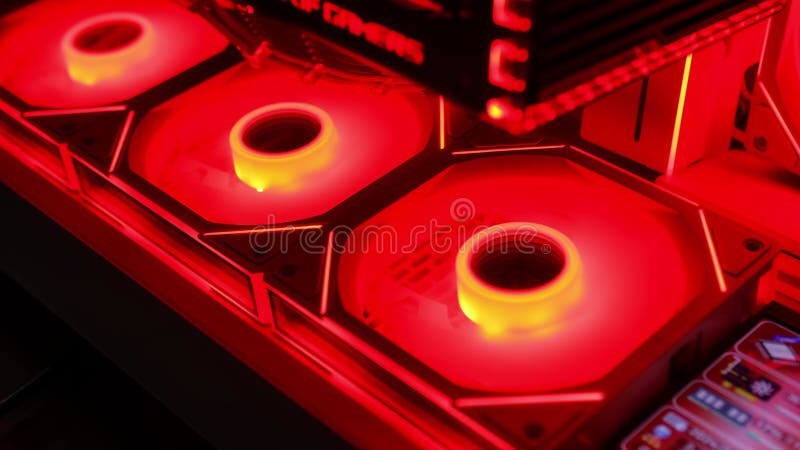 Gaming PC Interior Glow stock video. Video of internals - 311619427